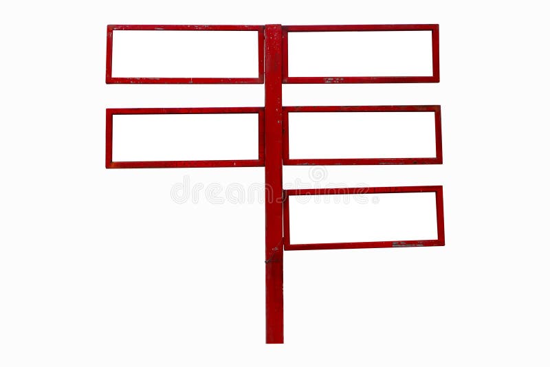 Old Empty Steel Sign Structure Isolated on White Background. Steel ...