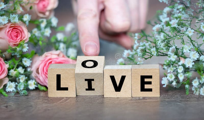 Cubes Form the Words Live and Love Stock Illustration - Illustration of ...