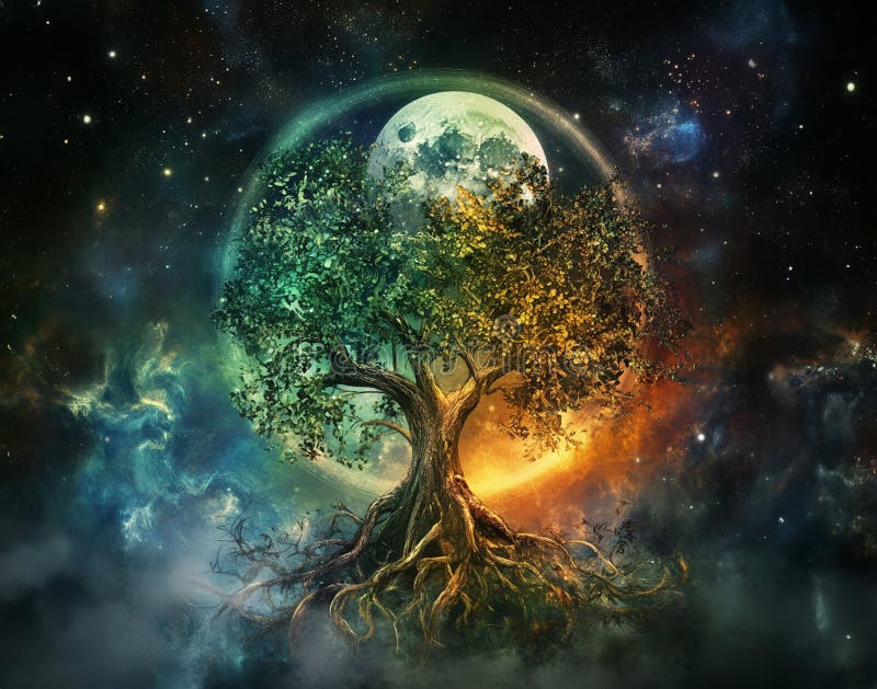 Mystical Tree of Life Illustration. Generative AI Stock Illustration ...