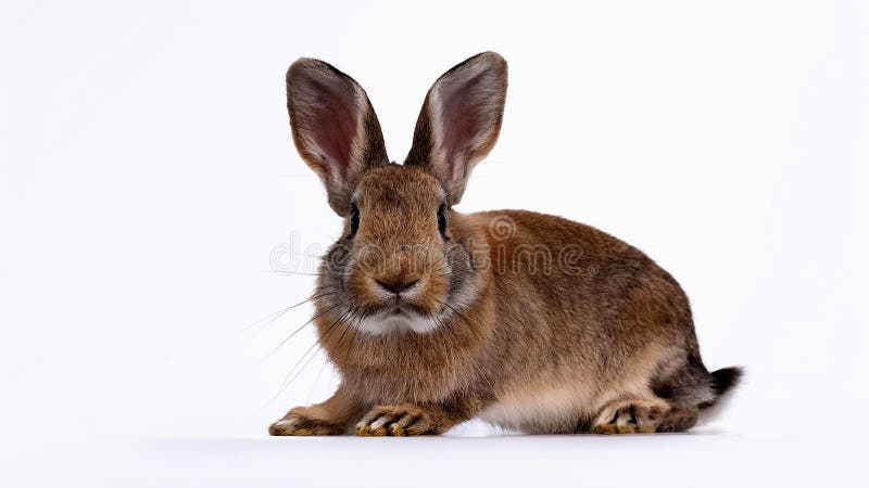 Lying Rabbit Isolated on White Background. Stock Illustration ...