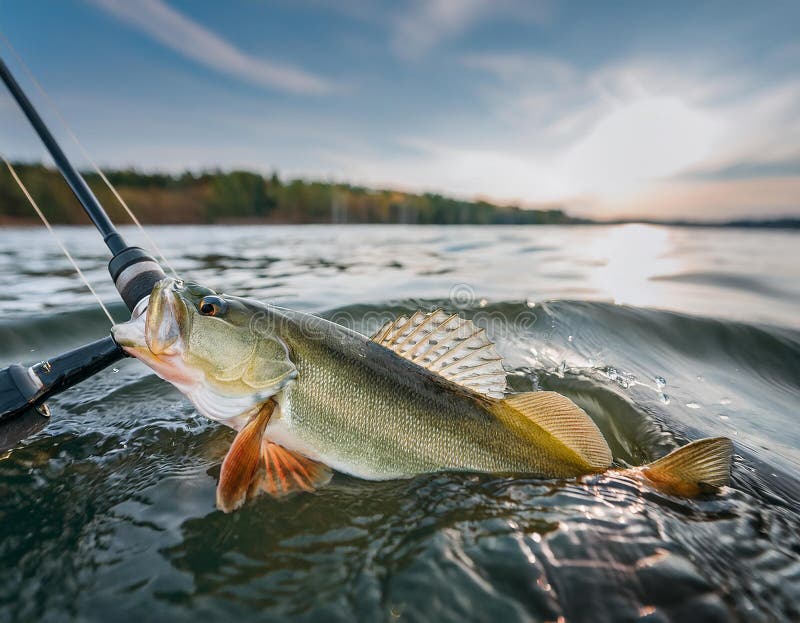 Walleye Fishing. Close Up Shot of a Walleye Being Caught Stock ...
