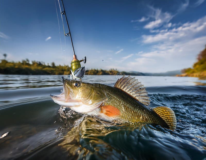 Walleye Fishing. Close Up Shot of a Walleye Being Caught Stock ...