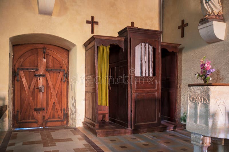 Confessional in a Catholic Church Stock Image - Image of booth, travel ...