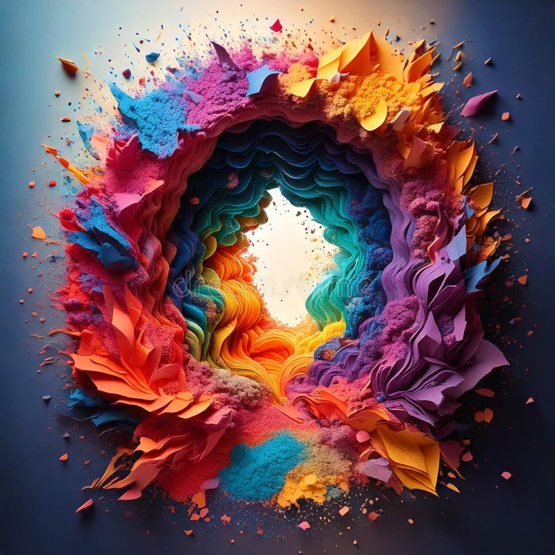 Polychrome Particles and Powders from a Portal Stock Illustration ...