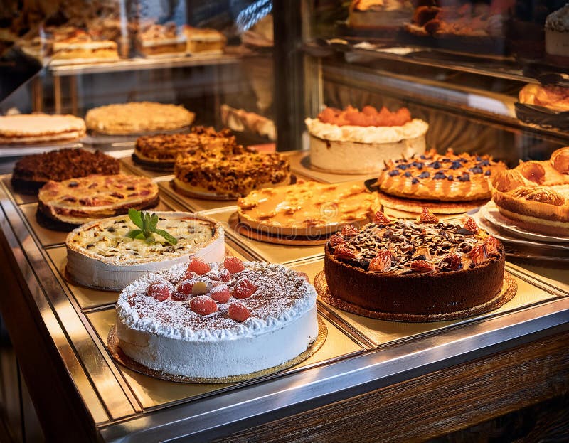 Cakes on Display in an Italian Bakery in Little Italy Stock ...
