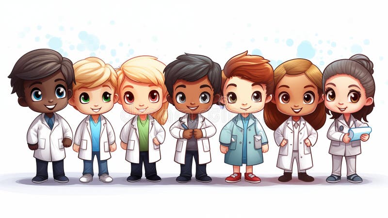 Medical Team Cartoon of Diverse Male and Female Professionals ...
