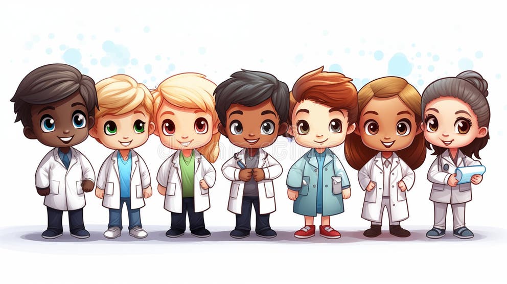 Medical Team Cartoon of Diverse Male and Female Professionals ...