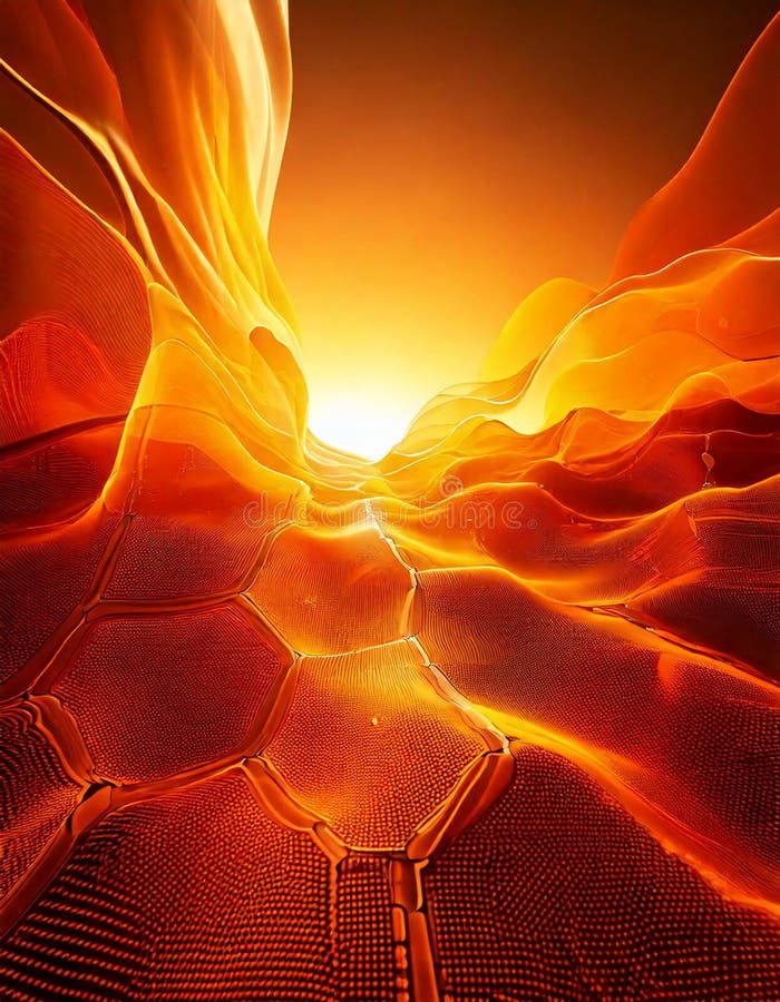 Futuristic Name Tags with Digital Background in Bright Orange Tones ...