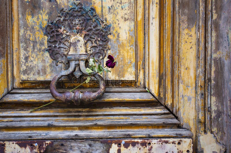 Generated ImageOld Wood Door Facade with Rusted Iron Door Knob and with ...