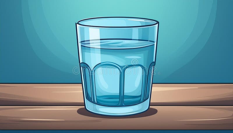 Glass of Water Cartoon. a Vector Cartoon Illustration of a Glass of ...