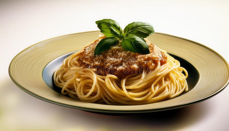Italian spaghetti close-up stock illustration. Illustration of dish ...