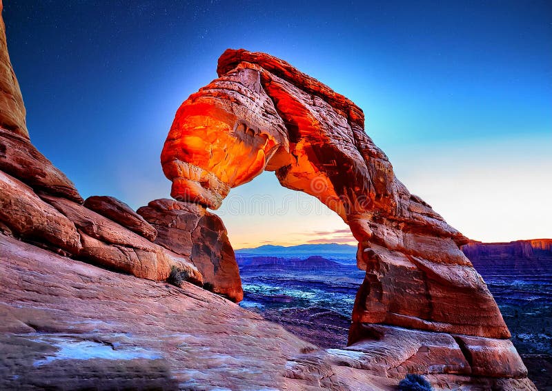 Generated Image of Arch Rock Formation Stock Illustration ...