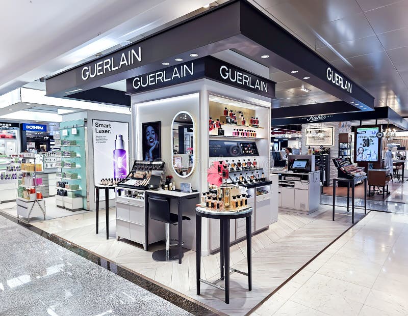 Modern Interior of Premium Perfume Guerlain Boutique in El Corte Ingles ...