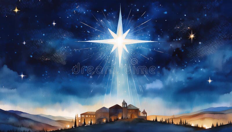 Christmas Nativity Star of Bethlehem Stock Illustration - Illustration ...
