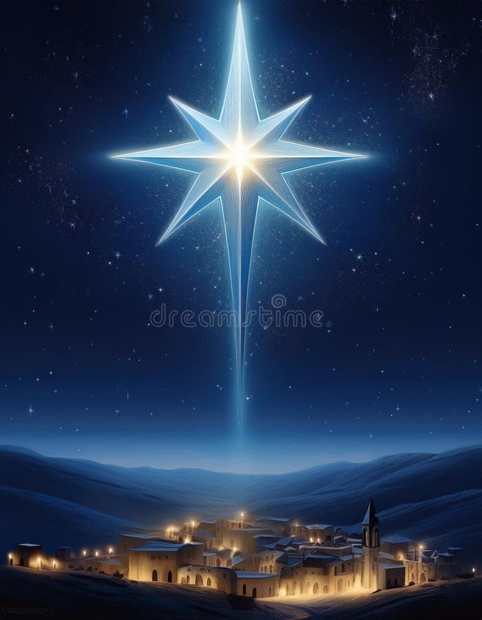 Christmas Nativity Star of Bethlehem Stock Illustration - Illustration ...