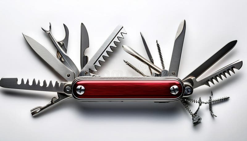 Red Multi-Tool Knife stock illustration. Illustration of object - 349181363
