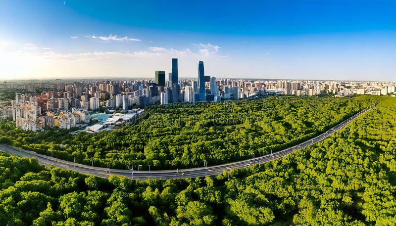 The Green and Livable Beijing City, Aerial View and Skyline. China ...