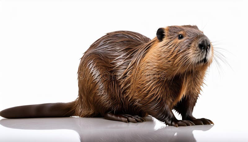Beaver, Isolated on a White Background, Ultra Realistic Stock ...