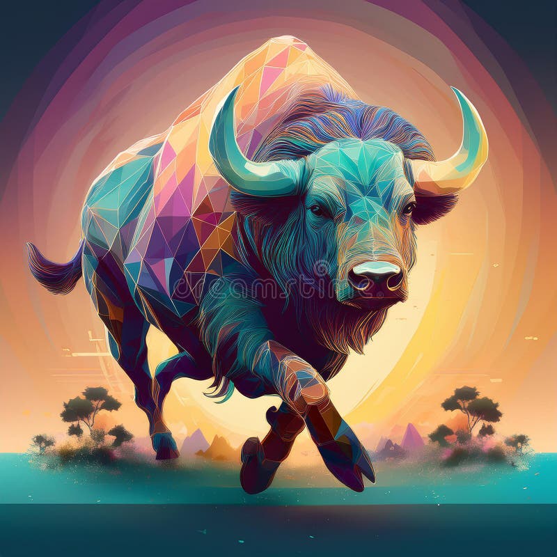 Stunning Buffalo Running in Ultra Hd 8k Cinematic Quality. Stock ...
