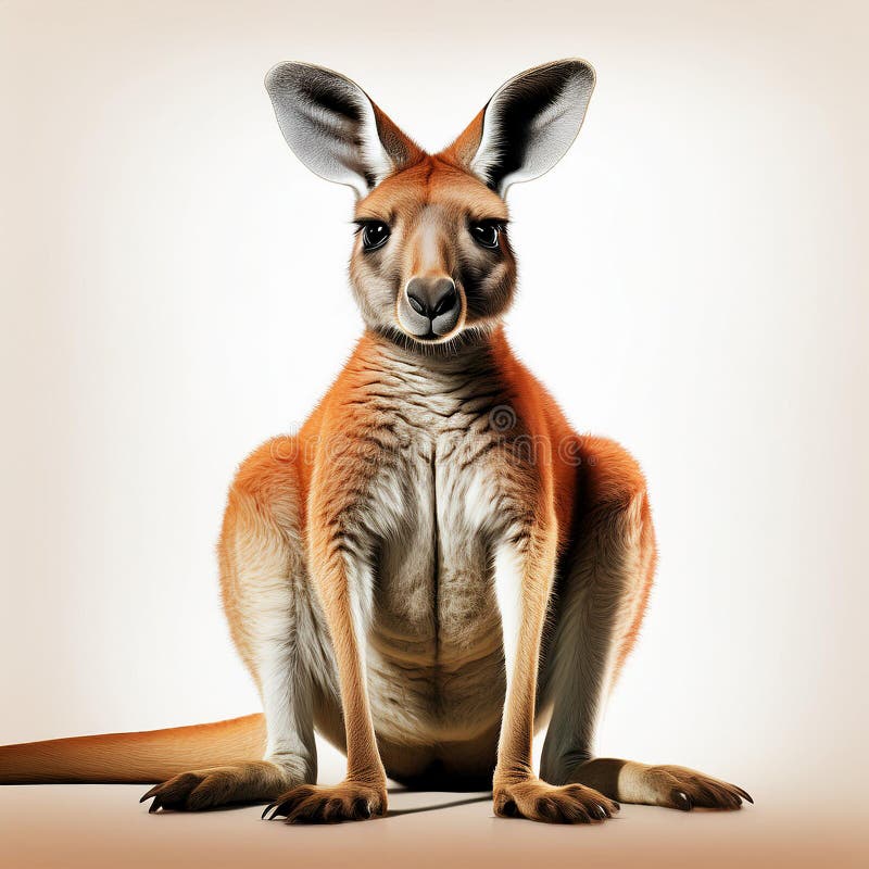 Hyper-realistic Kangaroo Illustration on White Background Stock ...
