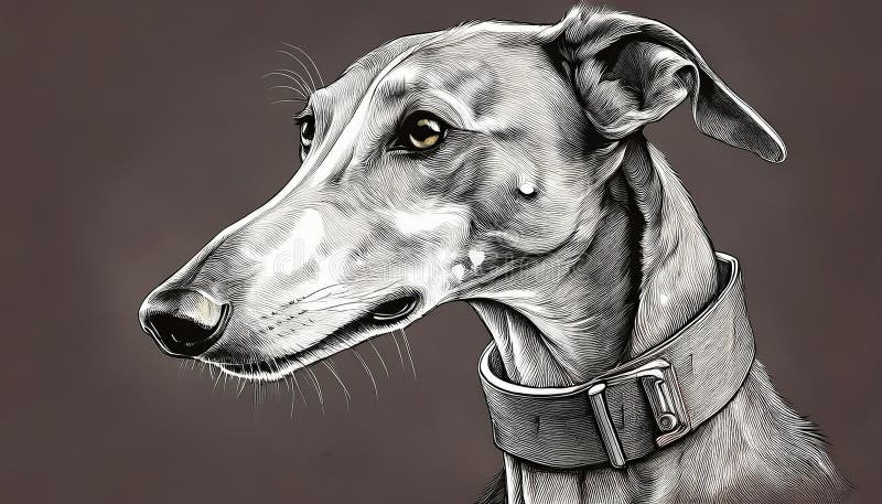 Adorable Greyhound Line Drawing: Digital Airbrushing by John Larriva ...