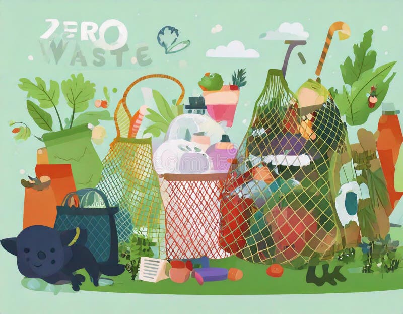 Generated Image. Poster of Zero Waste. World Earth Day Stock ...