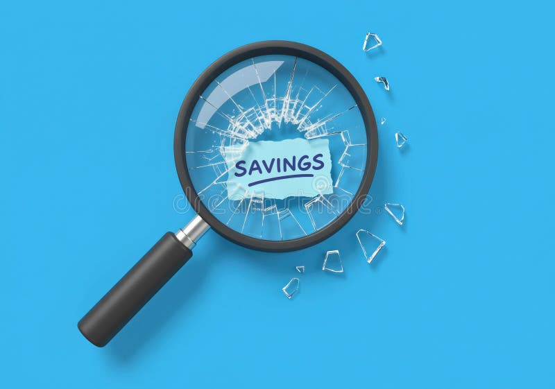 Broken and Shattered Magnifying Glass Over a Small Note with the Word ...