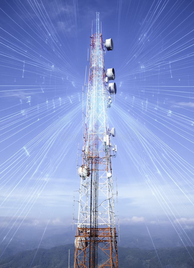 Mobile Signal Transmission, Connection To the Internet Global Network ...