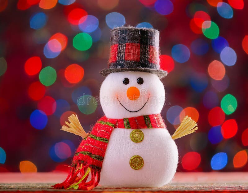 Christmas Card - Winter Incoming - Snowman on Table. Stock Illustration ...