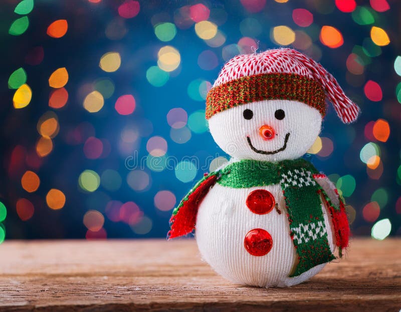 Christmas Card - Winter Incoming - Snowman on Table. Stock Illustration ...