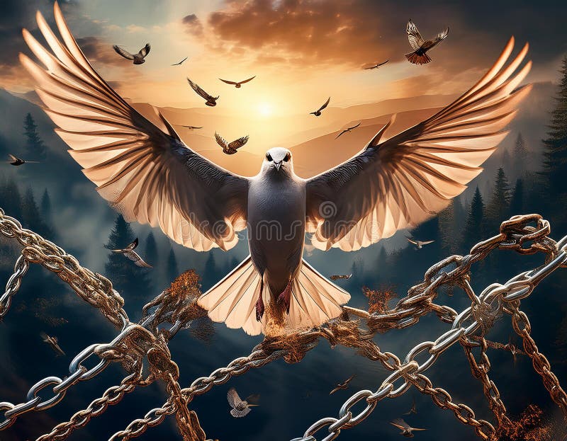 On the Wings of Freedom - Birds Flying and Broken Chains - Charge ...