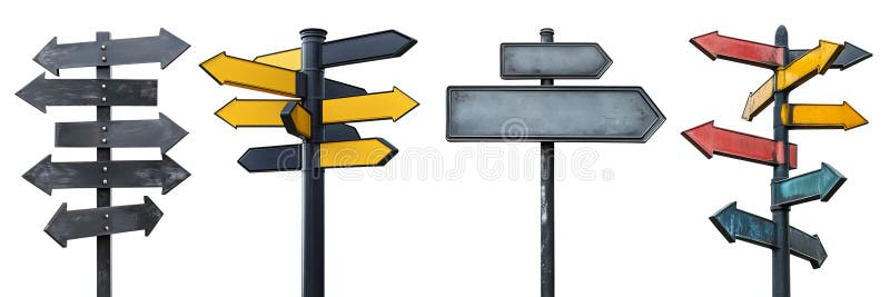 Set of Rustic Metal Steel Arrow Point Direction Street Sign Signpost ...