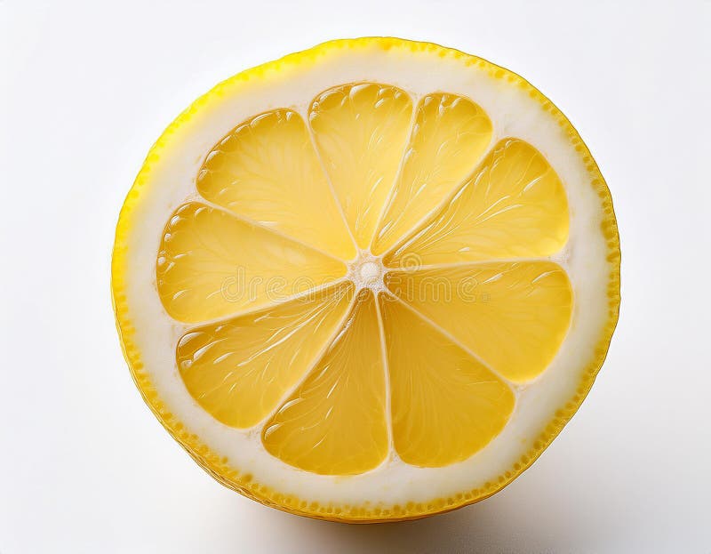 Lemon Slice on White, Space for Messages Stock Illustration ...