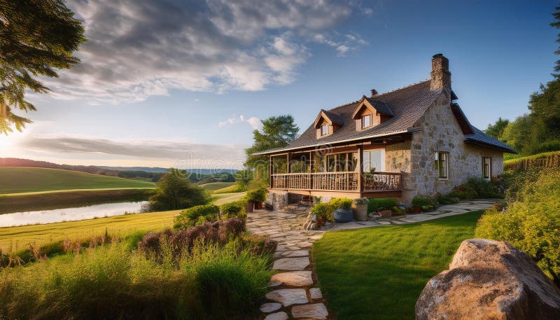 AI S Idyllic Escape: a Digital Vision of Rural Serenity Stock ...