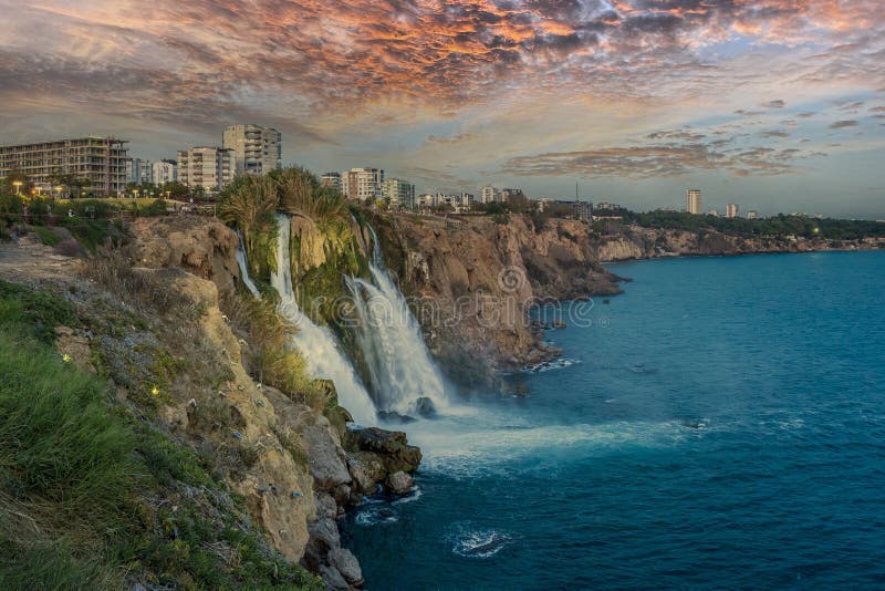 Duden Waterfall View in Antalya City of Turkey Stock Photo - Image of ...