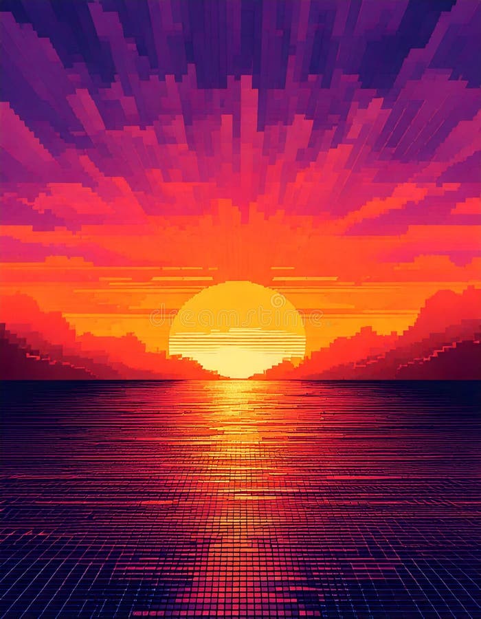 Pixelated Sunsets Stock Illustrations – 28 Pixelated Sunsets Stock ...