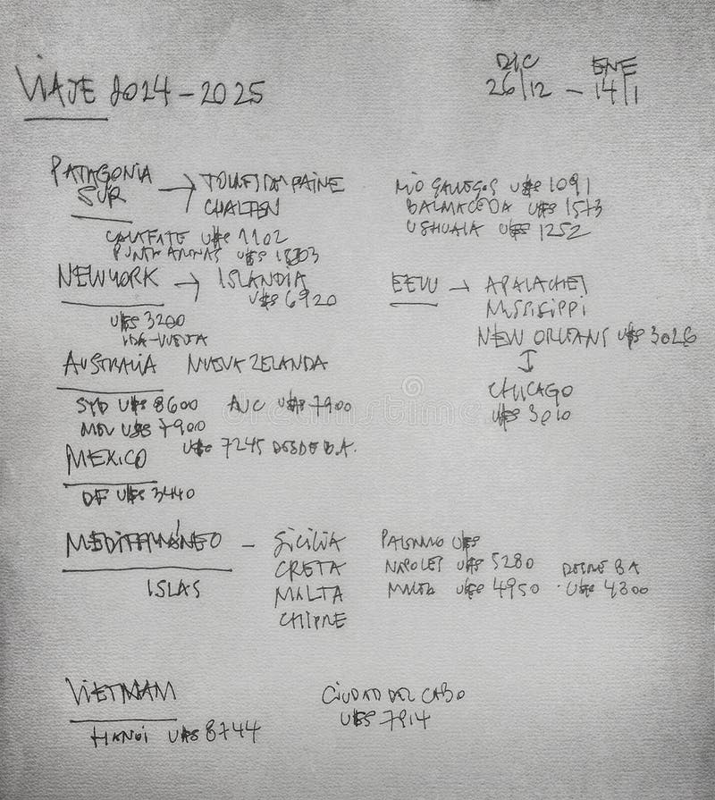 Next Trip Planning Handwritten Paper Stock Photo - Image of vacation ...