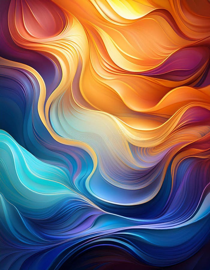 Bright Abstract Background with Smooth Lines. Generated Image Stock ...