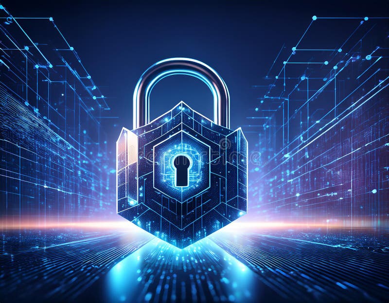 Unlocking Digital Secrets: Futuristic Abstract Illustration of Privacy ...