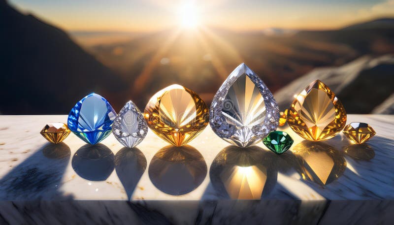 Radiant Gems: a Dazzling Display of Opulence. Stock Illustration ...