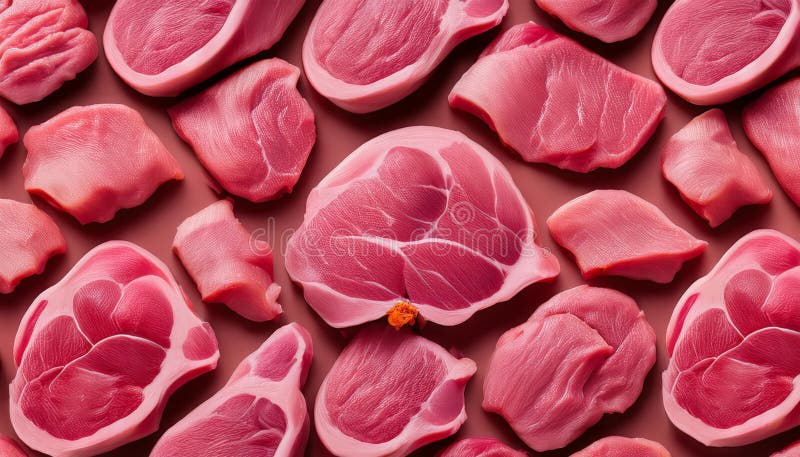 Pork Meat - Food Pattern - Generated by Ai. Stock Illustration ...