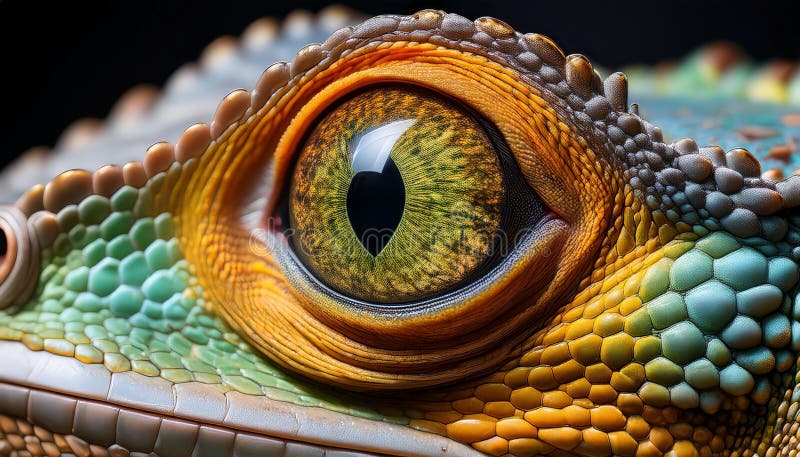 Lizard Eye , Close Up - Generated by Ai. Stock Illustration ...