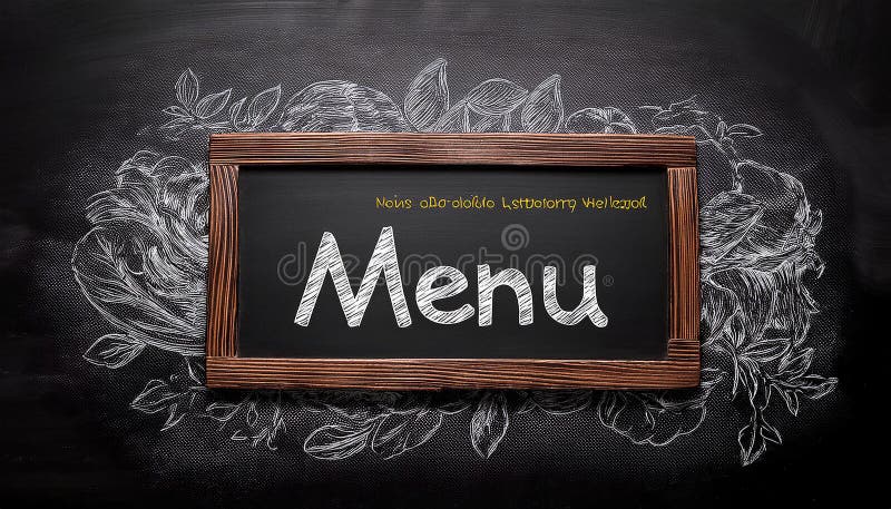 Restaurant Chalkboard Menu, Written in White Chalk, Illustration Stock ...