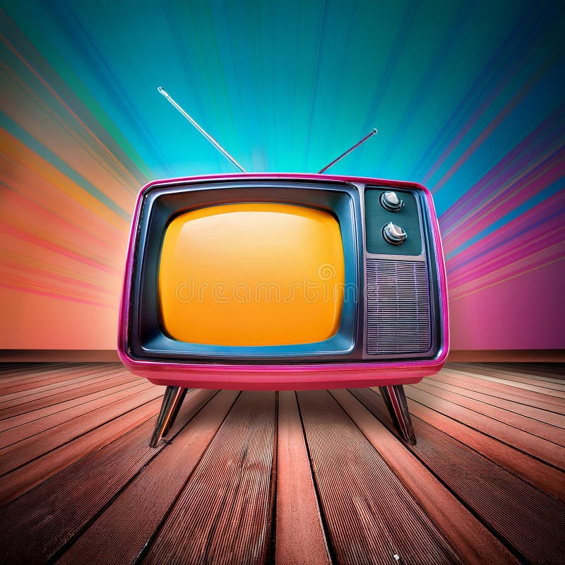 Funky Abstract Background with Cool Retro TV Stock Illustration ...