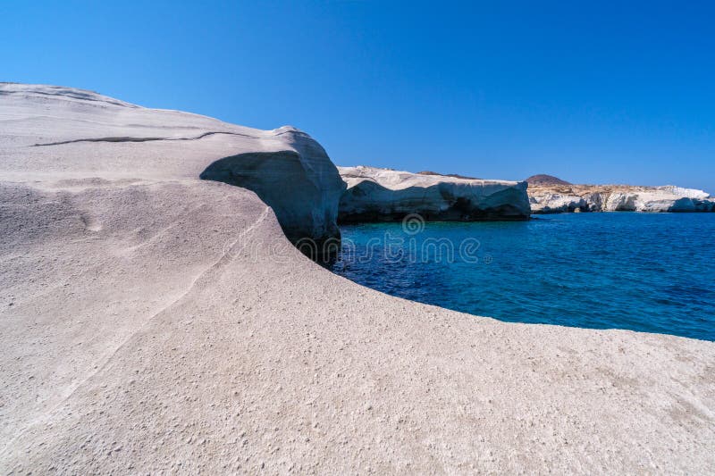 White Volcanic Rocks at Sarakiniko Beach Stock Image - Image of outdoor ...