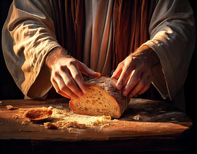Jesus is Breaking Bread at the Last Supper. Stock Image - Image of christian, cape: 357532455