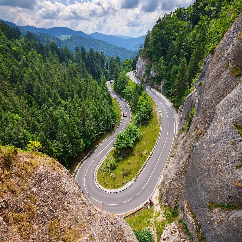 Curvy Road Viewed from Above. Curvy Mountain Road Viewed from Above ...