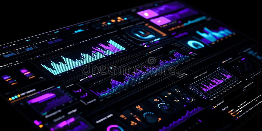 Futuristic Digital Audio Mixer with Holographic Interface Stock ...