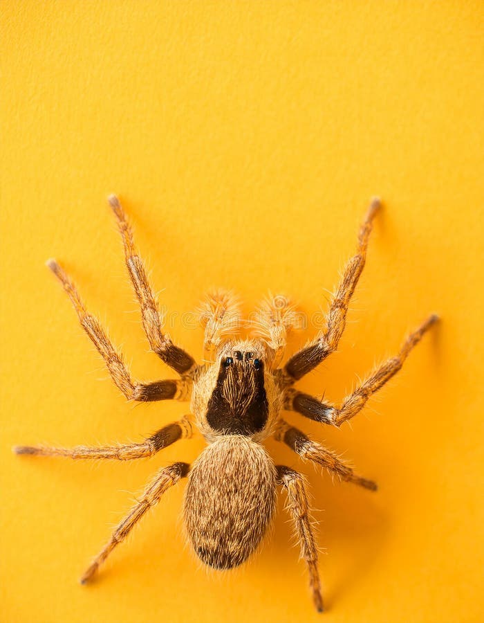 Scary Eyes of Jumping Spider with Empty Space for Text, Arachnophobia ...