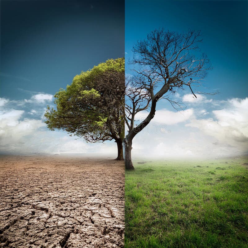 Live and Dead Tree. Live Tree and Dead Tree Stock Illustration ...